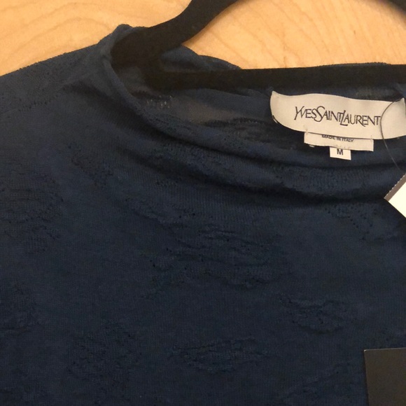 Yves Saint Laurent | Tops | Ysl Brand New With Tags Blue Long Sleeve ...